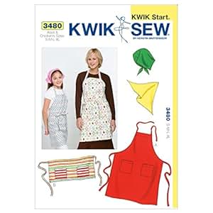 Amazon.com: Kwik Sew K3480 Aprons and Scarf Sewing Pattern, Size S-M-L ...