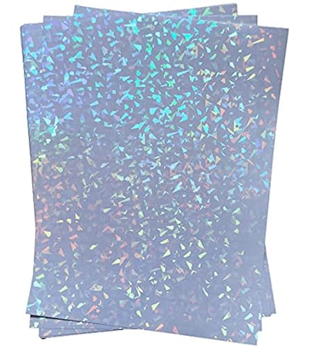 25 Sheets A4 Size Broken Diamond Glitter Holographic Cold Laminate ...