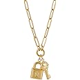 Amazon.com: Riddle's Jewelry Lock & Key Paperclip Chain Necklace in 10K ...
