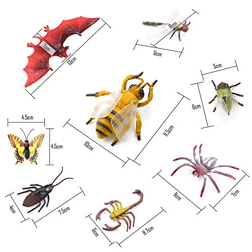 Auihiay 36 Pack Large Plastic Insect Figures Assorted Insect Bugs ...