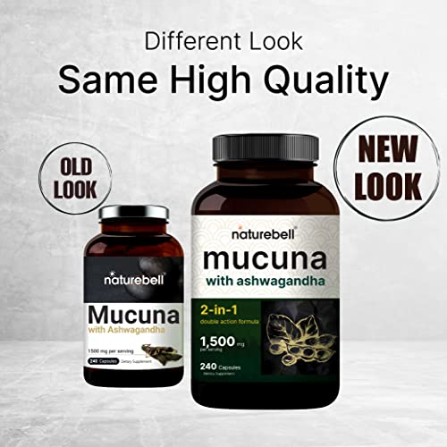 Mucuna Pruriens Capsules, Triple Strength 1500mg Per Serving, 2 in 1 ...