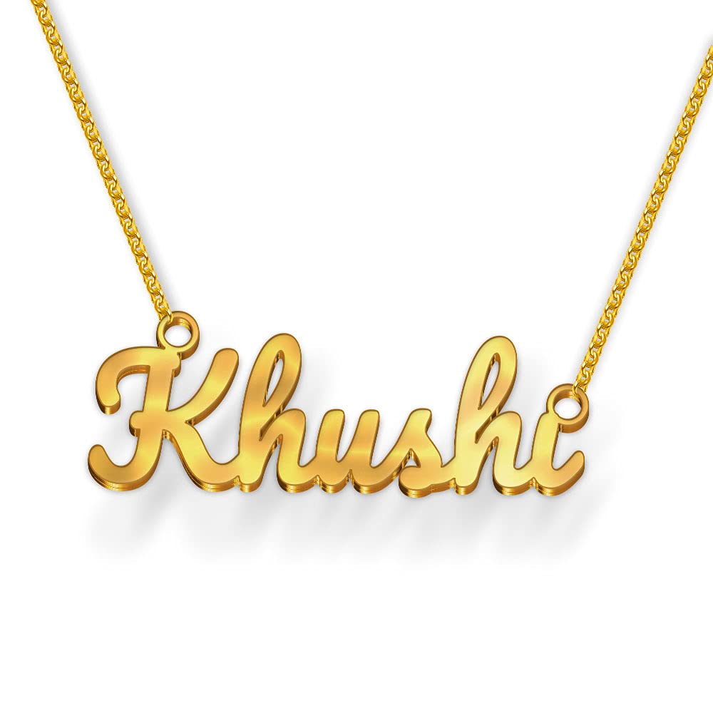 Buy Dreamrax Khushi Cursive Gold Name Pendant Necklace, Best Jewelry ...