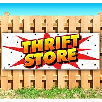 Amazon.com : THRIFT STORE BANNER SIGN clothing furniture household ...