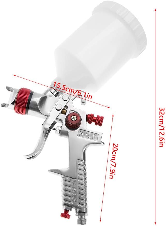 FTVOGUE H-827W Paint Sprayer Gravity Type Pneumatic Spray Gun with 1 ...