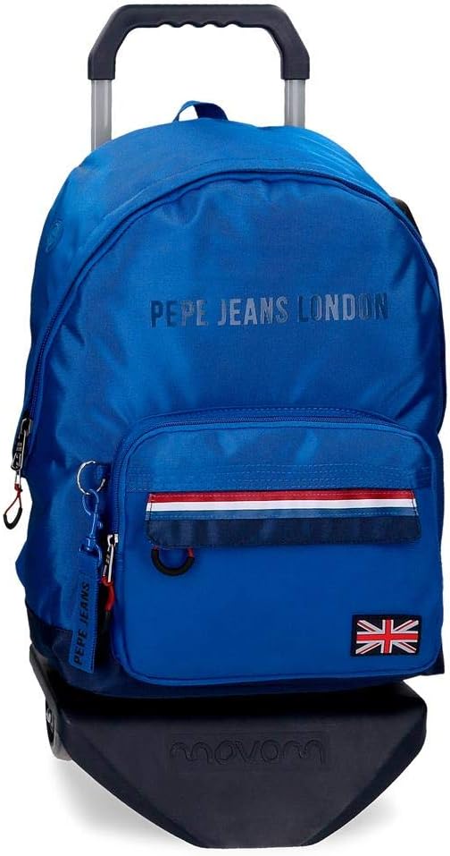 Pepe Jeans Overlap Backpack with Trolley Blue 32x44x15 cms Polyester 21 ...