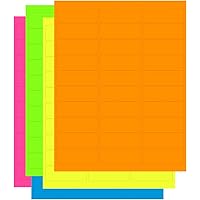 Amazon.com : Assorted Fluorescent Labels | 5 Colors - Green, Orange ...