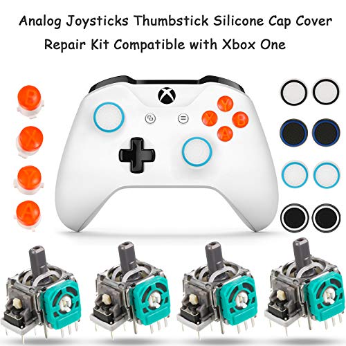 31 Pieces Replacement Game Controller Kit, Thumbsticks Grips Cap ...