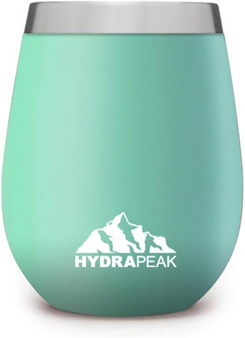 Amazon.com | Hydrapeak 12oz Stemless Insulated Wine Tumbler Cup with ...