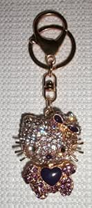 Amazon.com : Hello Kitty Crystal Rhinestone 3d Keychain (Purple) : Key ...
