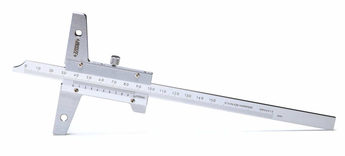 INSIZE 1247-600 Vernier Depth Gage, Base Length 150 mm, 0-600 mm ...