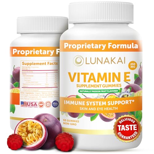 Vitamin E Gummies with Vitamin C - Tastiest Proprietary Formula - 250mg ...