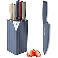 Amazon.com: Knife Set, 6 Pcs Color-Coded Kitchen Knife Set with Block ...