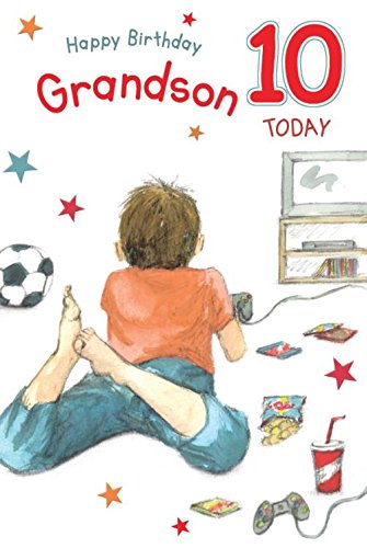 Grandson Happy 10th Birthday Card Amazon co uk Kitchen Home