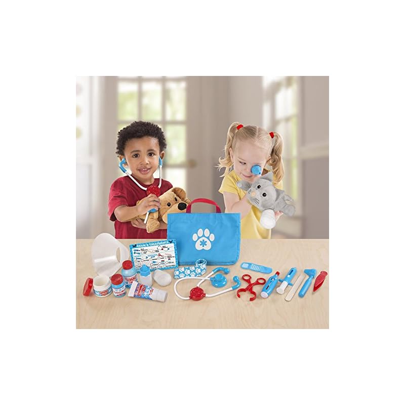 Melissa & Doug Examine and Treat Pet Vet Play Set (24 pcs) - Kids ...