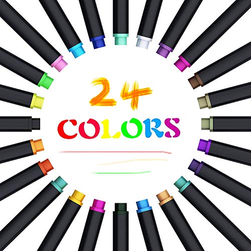 Large and Small Sticky Notes Set & 24 Fineliner Color Pens Set- 60 ...