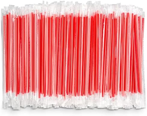DuraHome Plastic Stirrer Straws Individually Wrapped 1000 Pack, 8-Inch ...