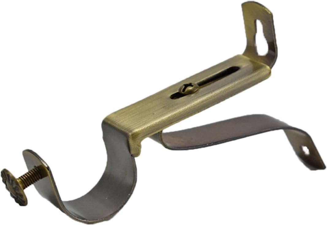 Strong 28mm Metal Curtain Pole Adjustable Bracket Heavy Duty Black ...