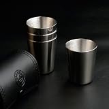 Travel Shot Glasses with Leather Case - The Green Head