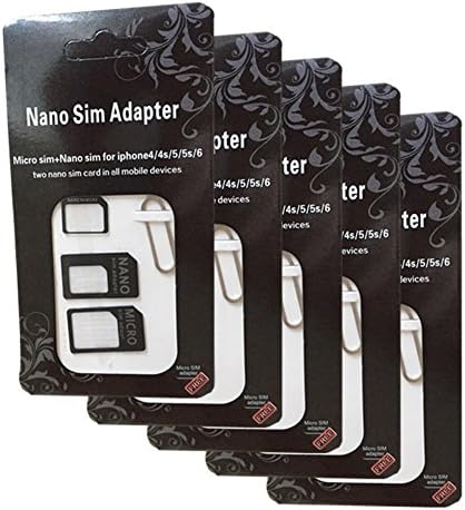DZYDZR 5-Pack 4 in 1 Sim Card Adapter Kit - Nano to Micro, Nano to ...