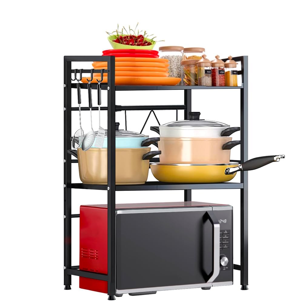 WonCherry Expandable Microwave Stand, Extendable Metal Microwave Oven ...