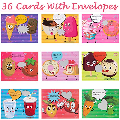 Valentine's Day Cards for Kids - 36 Scratch off Jokes Cards + 36 ...
