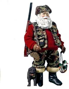 Amazon.com: Kurt Adler 10" Fabriche Hunting Santa with Hunting Dog ...
