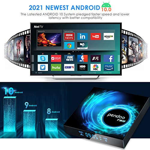pendoo Android 10.0 TV Box, T95 Android TV Box 4GB RAM 32GB ROM ...