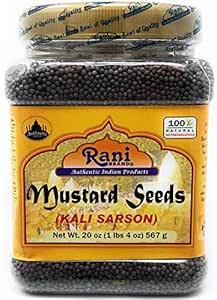 Amazon.com : Rani Black Mustard Seeds Whole Spice (Kali Rai) 20oz (1.25lbs) 567g PET Jar ~ All ...