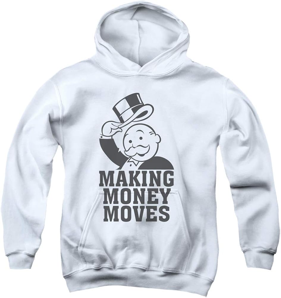Amazon.com: Monopoly Money Moves Unisex Youth Pull-Over Hoodie for Boys ...