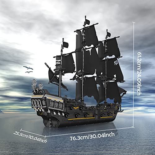 Mould King 13111 Pirates Ship Model Building Blocks Kits, MOC Black ...