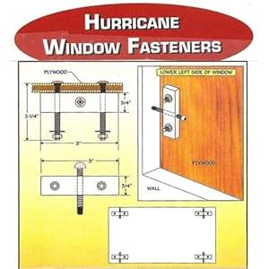 (8 Pack) Hurricane Window Fasteners - for Covering Windows & Doors with ...