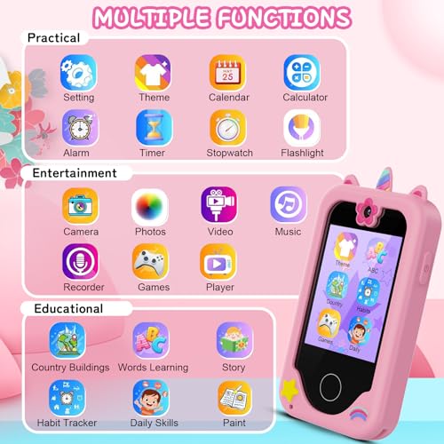 Diswoe Kids Smart Phone for Girls Unicorns Toys 3 4 5 6 7 8 9 Years Old ...