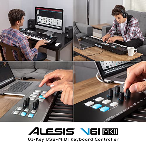 Alesis V61 MKII USB MIDI Keyboard Controller with 61 Velocity Sensitive ...