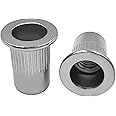 60Pcs M4 Rivet Nuts,Stainless Steel Threaded Rivet,Knurled Nutsert,Flat Head Rivnut,Insert Nut ...