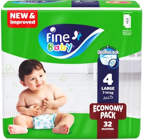 Fine Baby diaper size 4 large (7-14kg)pack of 32 pieces, new and ...