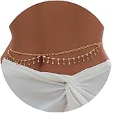 Amazon.com: Boho Gold Multi Layer Butterfly Pendant Rhinestone Waist ...