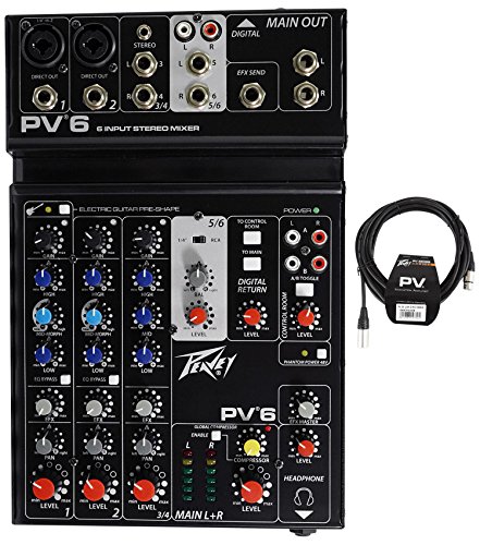 Package: Peavey PV6 PV 6 Pro Audio Mixer with 2 Mic In, USB, - Want It All