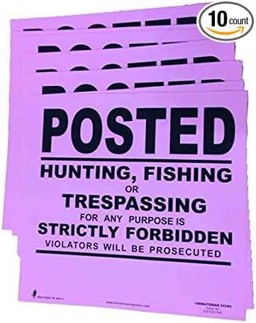 Sports & Outdoors No Hunting Trespassing Posted Private Property 50 ...