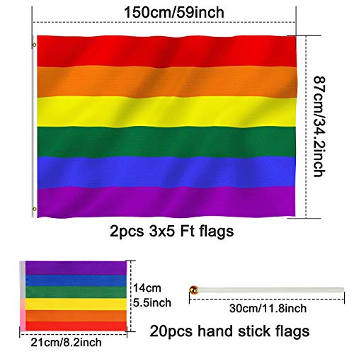 Drapeau LGBT Pride Rainbow drapeaux 20 pièces - Boutique Gay-Marseille