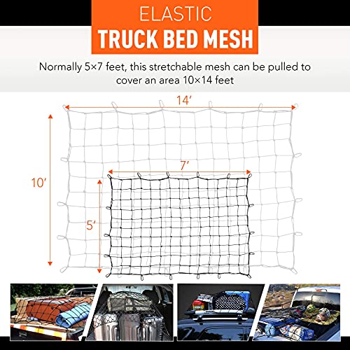 Orion Motor Tech Cargo Net for Trailer, 5'x7' Truck Cargo Net Utility ...