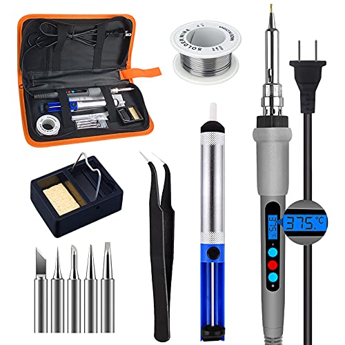 Liouhoum Soldering Iron Kit, 60W 12-in-1 Portable Adjustable ...