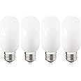 LUMILECT Dimmable Milky T45 Edison LED Bulb 40W Equivalent, Natural White 4000K, E26 Tubular LED ...