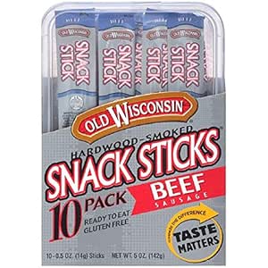 Amazon.com: Old Wisconsin Snack Sticks Tub, Beef, 10 Count (Pack of 7 ...