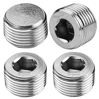 Amazon.com: Horiznext 3/8 npt Male Thread Internal hex countersunk Pipe Plug Fitting, Stainless ...