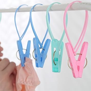 Juego de 12 clips de plástico para colgar ropa, resistentes clips de ...