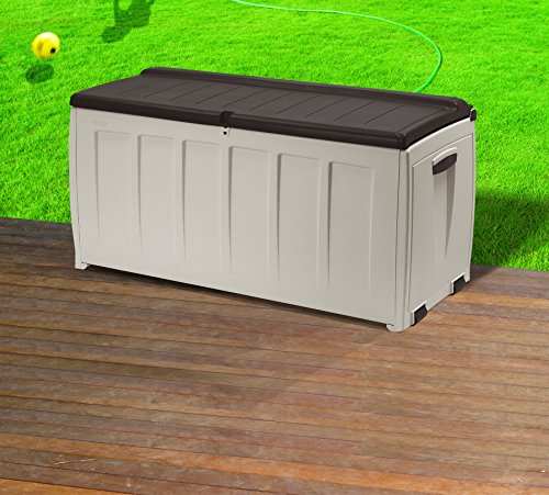 Keter 17185300 Kissenbox Storage Box with seat 340L, Kunststoff, beige / braun - garten.im-shop.at