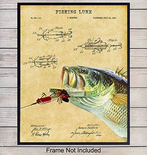 Amazon.com: Fishing Lure Patent Art Print - Vintage Wall Art Poster ...