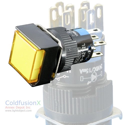 Square Orange SPDT Push Button (Toggle) Switch w/ light: Switch Plates ...