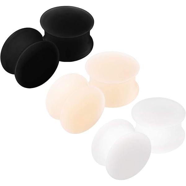 1/2 Silicone Gauges Black Silicone Double Flared Ear Tunnels - Saddle ...