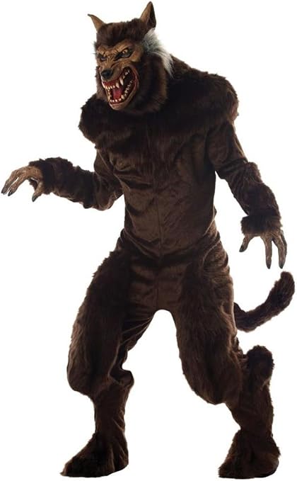 Amazon.com: Morris Deluxe Werewolf Costume Standard Brown: Clothing